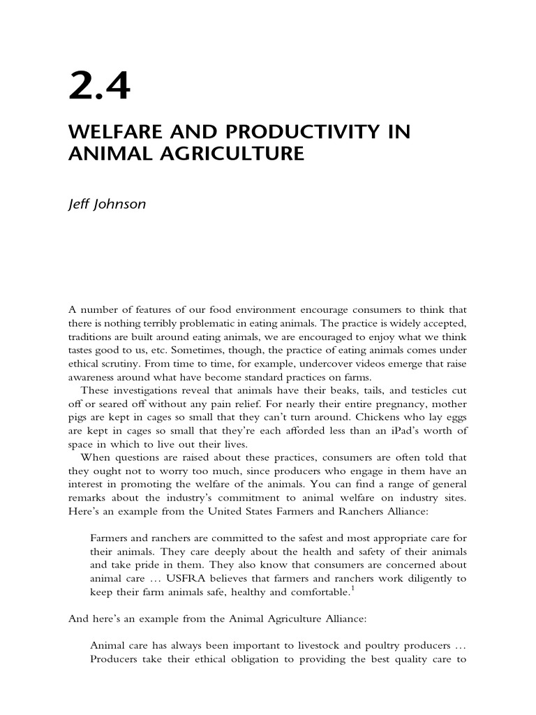 Animal Welfare in Agriculture Practices | PDF | Animal Welfare ...