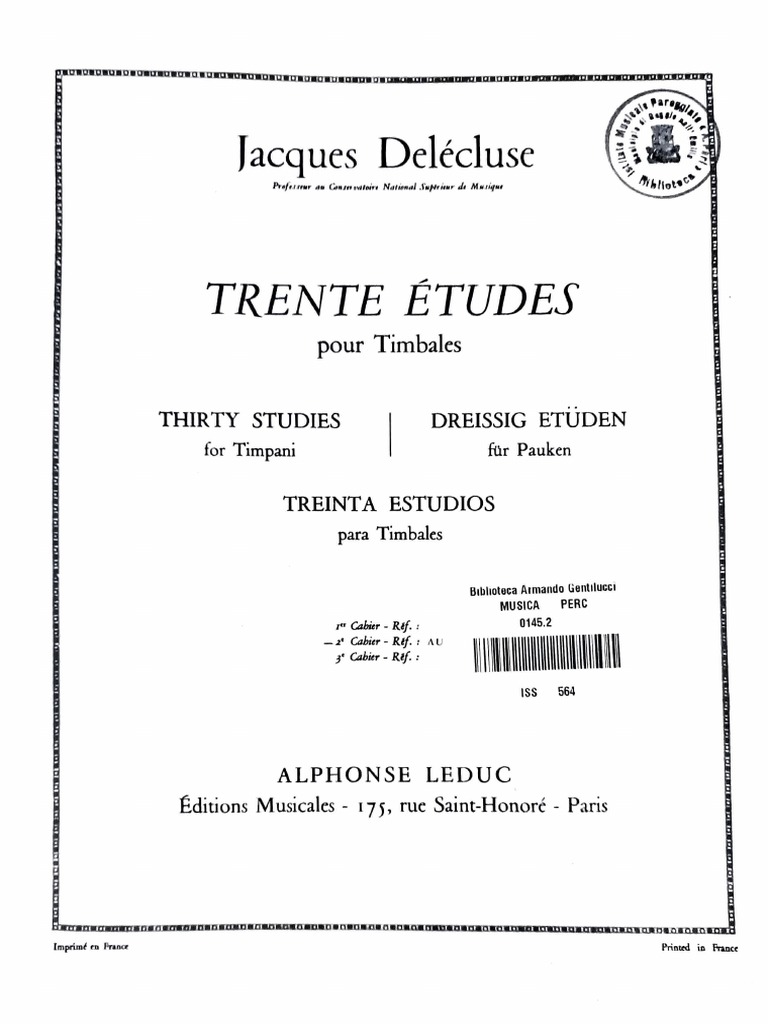 30 Etudes Delecluse Timpani - 2 | PDF