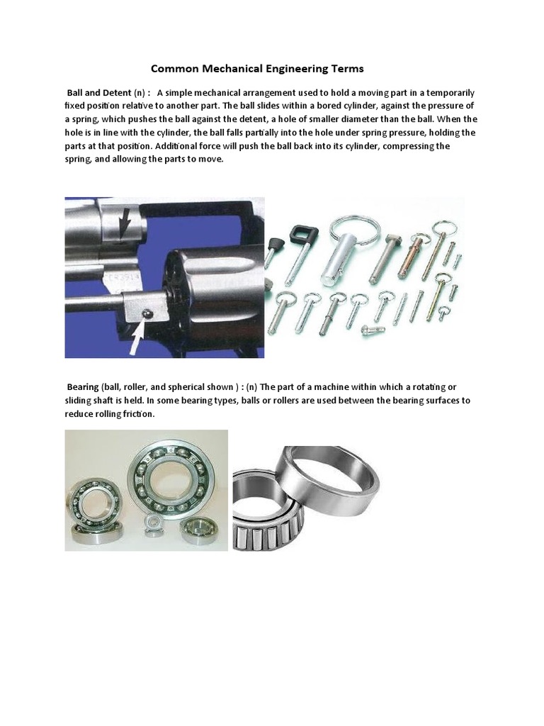 Common Mechanical Engineering Terms | PDF