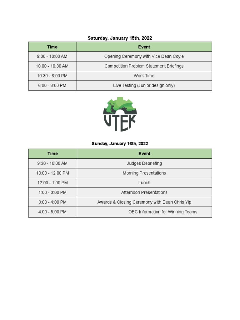 Overall Schedule | PDF