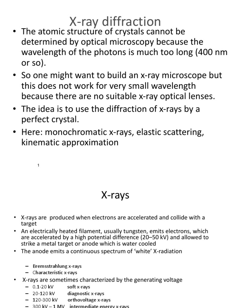 Xray Notes CHM 406 STUDENT | PDF | X Ray Crystallography | X Ray