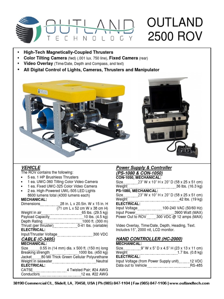 Outland 2500 ROV | PDF | Electrical Engineering | Manufactured Goods