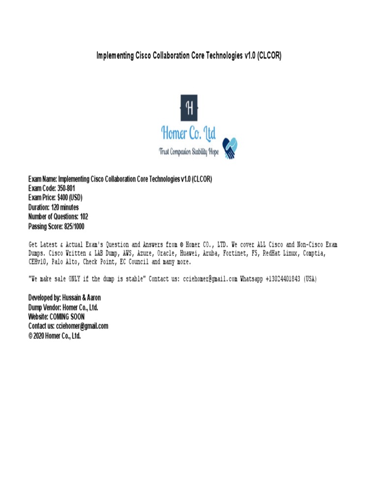 Implementing Cisco Collaboration Core Technologies v1.0 (CLCOR) | PDF | Session Initiation ...