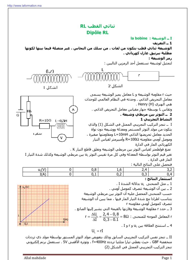 Circuit Rl. 2eme Annee Bac. SM Et PC | PDF