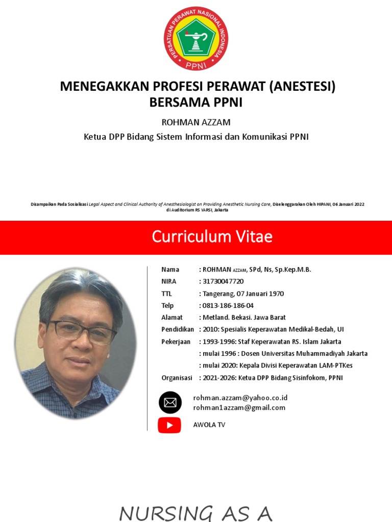 Menegakkan Profesi Perawat (Anestesi) : Bersama Ppni | PDF | Nursing ...
