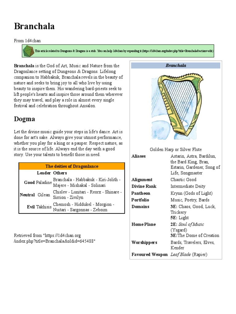 Branchala - 1d4chan | PDF | Dragonlance | Dungeons & Dragons