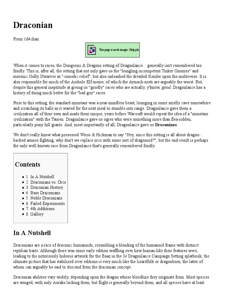 Draconian - 1d4chan | PDF | Dragonlance