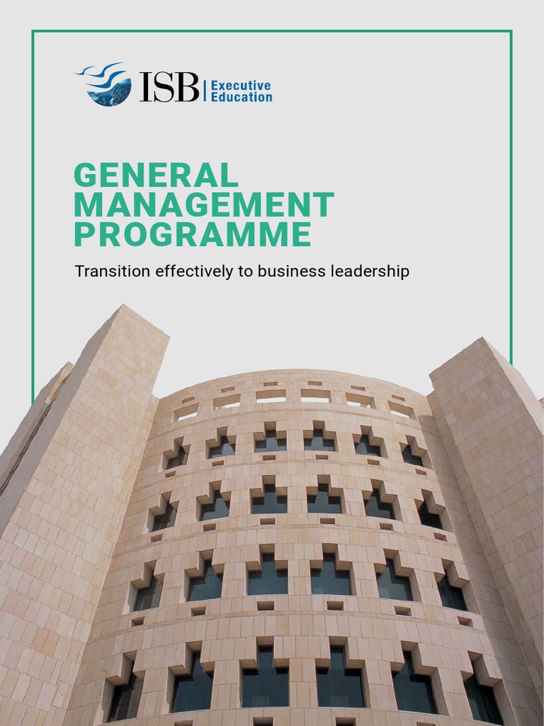 Isb Cee Gmp Brochure Pdf Strategic Management Leadership