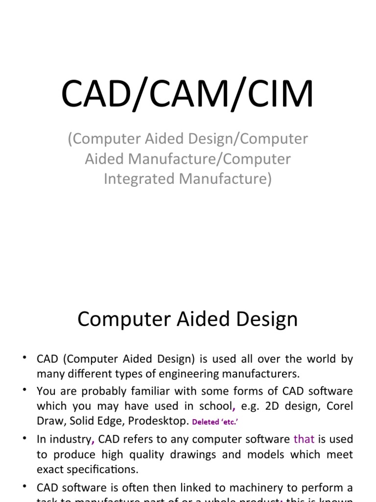 Cad/Cam/Cim: (Computer Aided Design/Computer Aided Manufacture/Computer ...