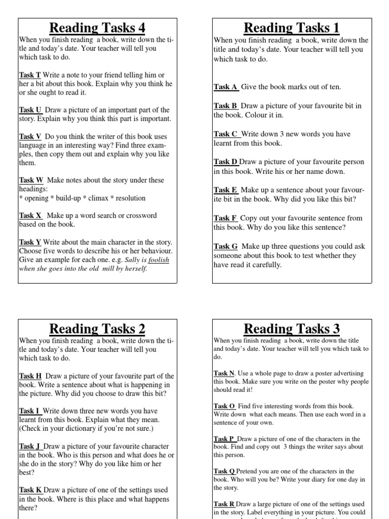 3 Book Tasks | PDF | Books
