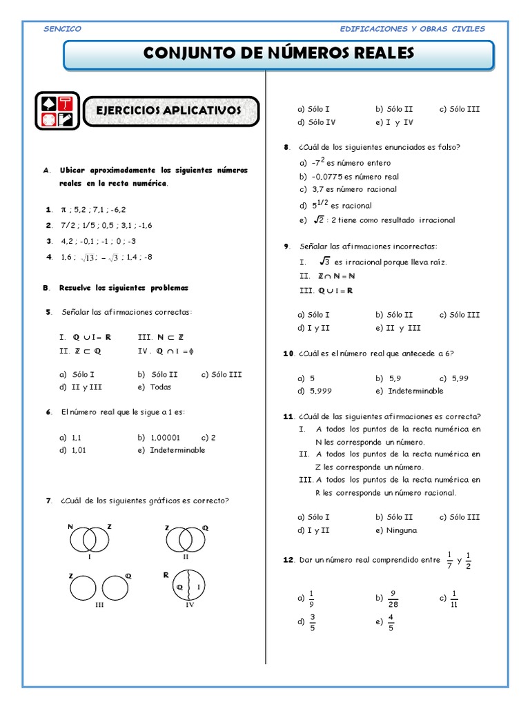 Ejercicios de Números Reales | PDF | Número Real | Número racional