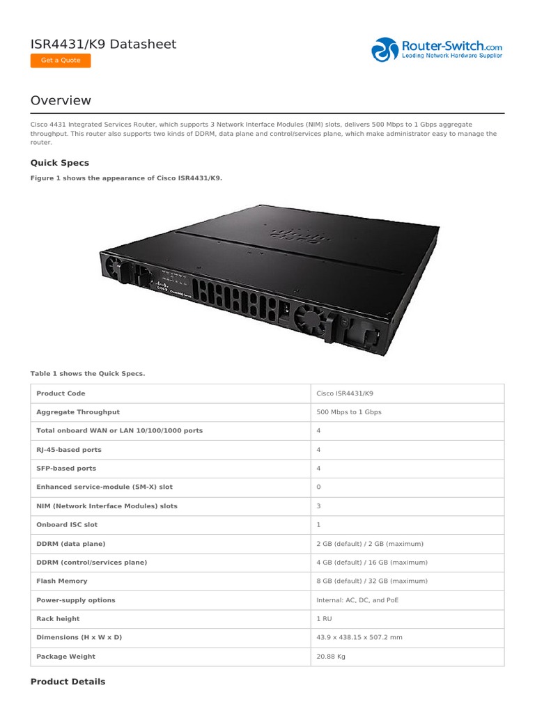 An In-Depth Look at the Cisco ISR4431/K9 Integrated Services Router ...