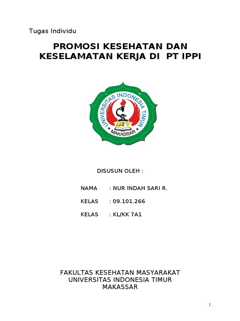 Promosi K3 Di PT IPPI | PDF | Pengembangan Diri