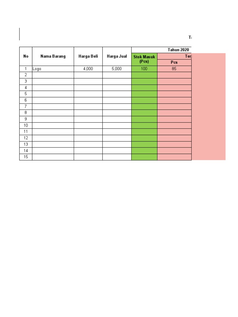 Contoh Pembukuan Toko Sederhana | PDF