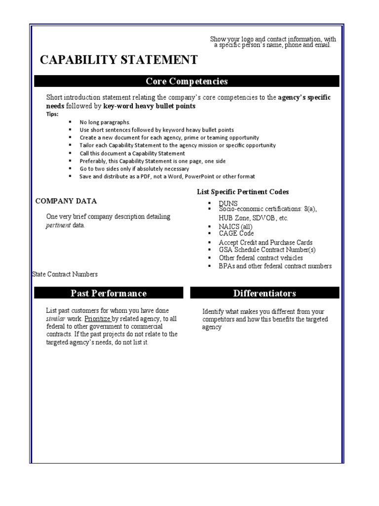 Capability Statement | PDF | Computing
