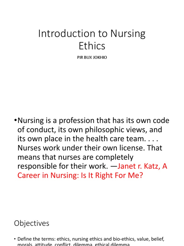 Introduction To Nursing Ethics | PDF | Professional Ethics | Nursing