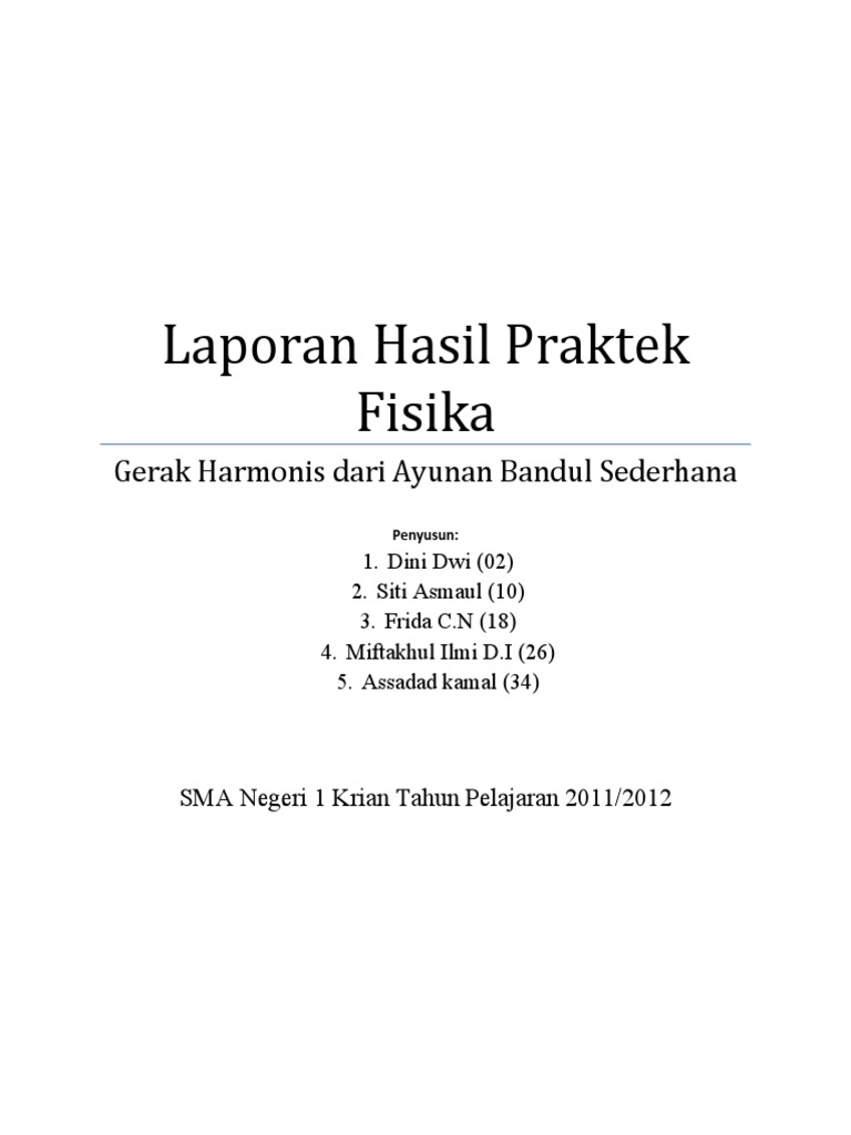 Gerak Harmonis Bandul Sederhana | PDF