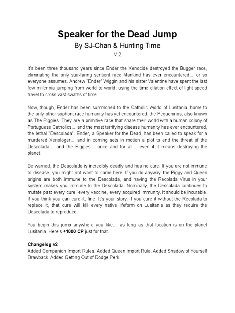 Speaker For The Dead Jump v2 | PDF