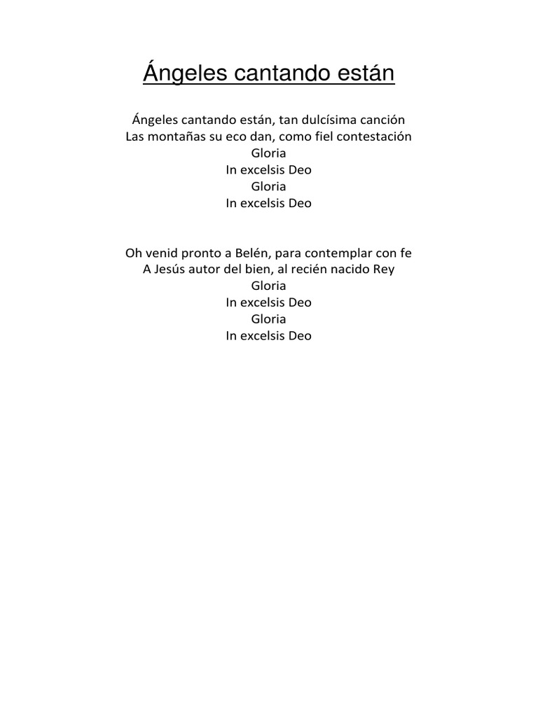 Ángeles Cantando Están LETRA | PDF