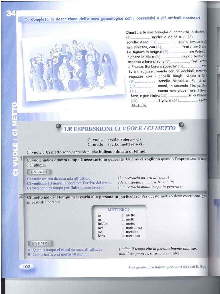 Una Grammatica Italiana Per Tutti 1-101-103 | PDF