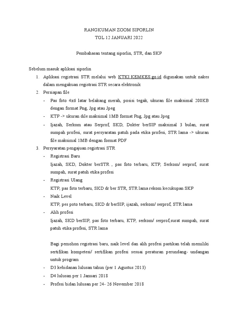 Rangkuman Zoom Siporlin | PDF