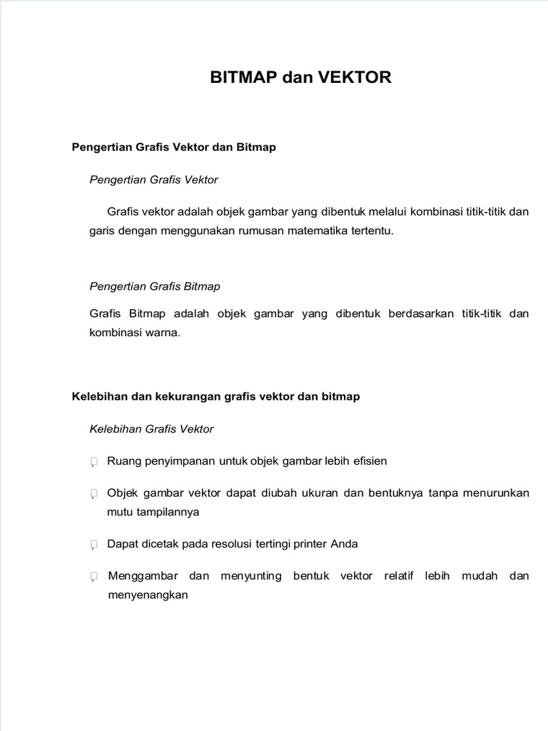 Modul Pengertian Grafis Vektor Bitmap | PDF