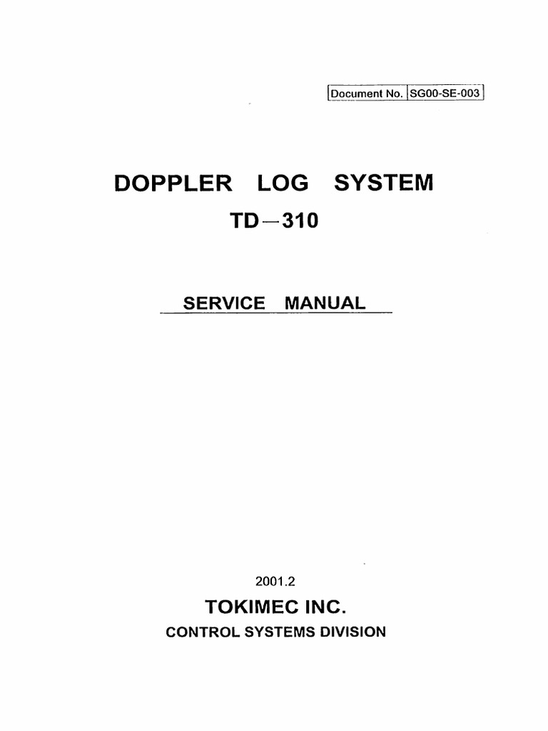 TD 301 Service Manual SG00 SE 003 | PDF
