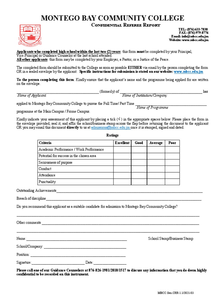 Apply to Montego Bay Community College | PDF