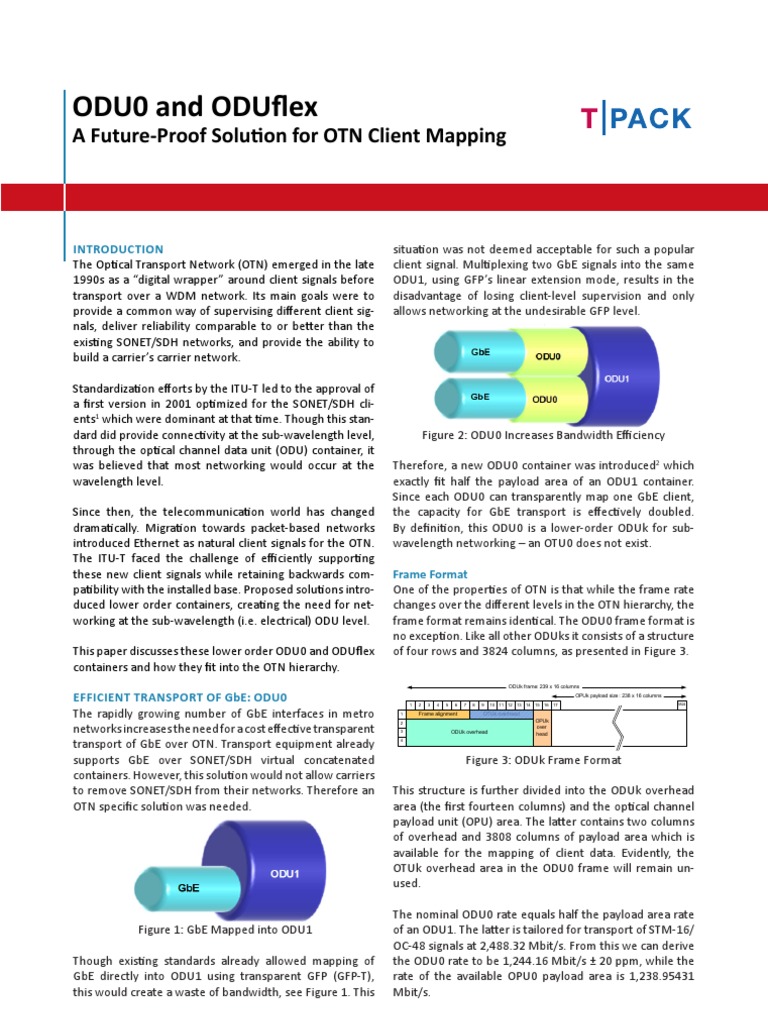 ODU0 ODUflex White Paper 2010-02-15 v1 Web | PDF | Communications ...
