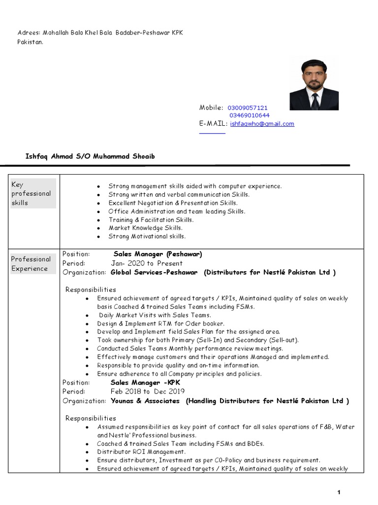 Ishfaq Ahmad Updated CV | PDF | Sales | Economies