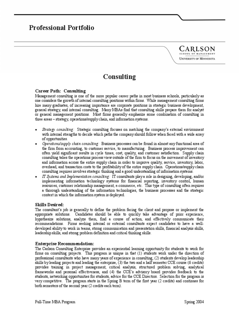 Consulting Career Path Overview | PDF | Strategic Management | Consultant