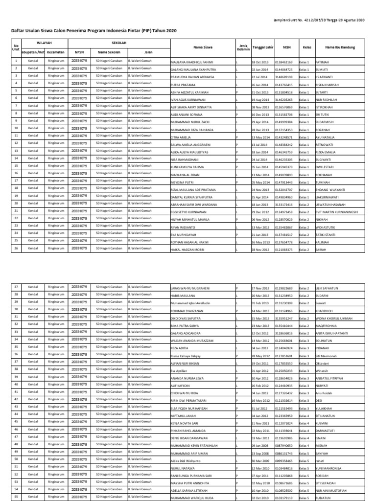 Format Usulan PIP | PDF