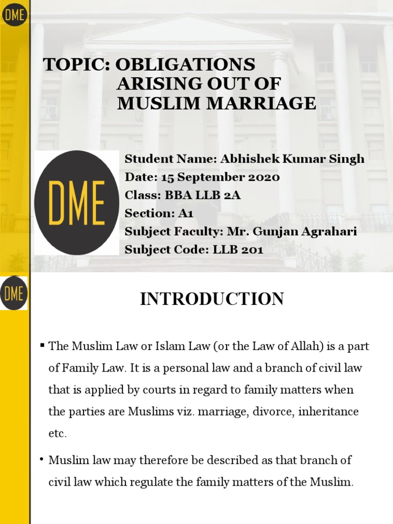 Obligations in Muslim Marriage Law | PDF | Marriage | Wife