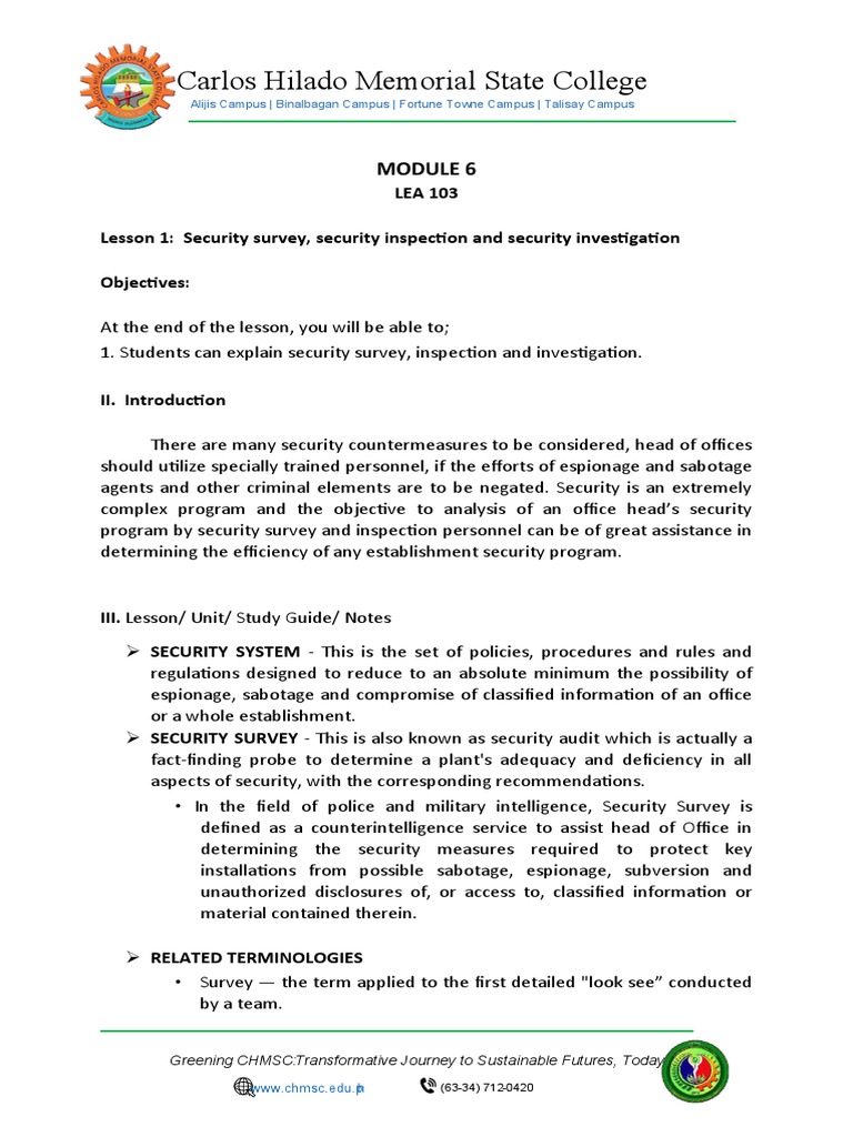 Module 6 LEA 103 | PDF | Security Guard | Information