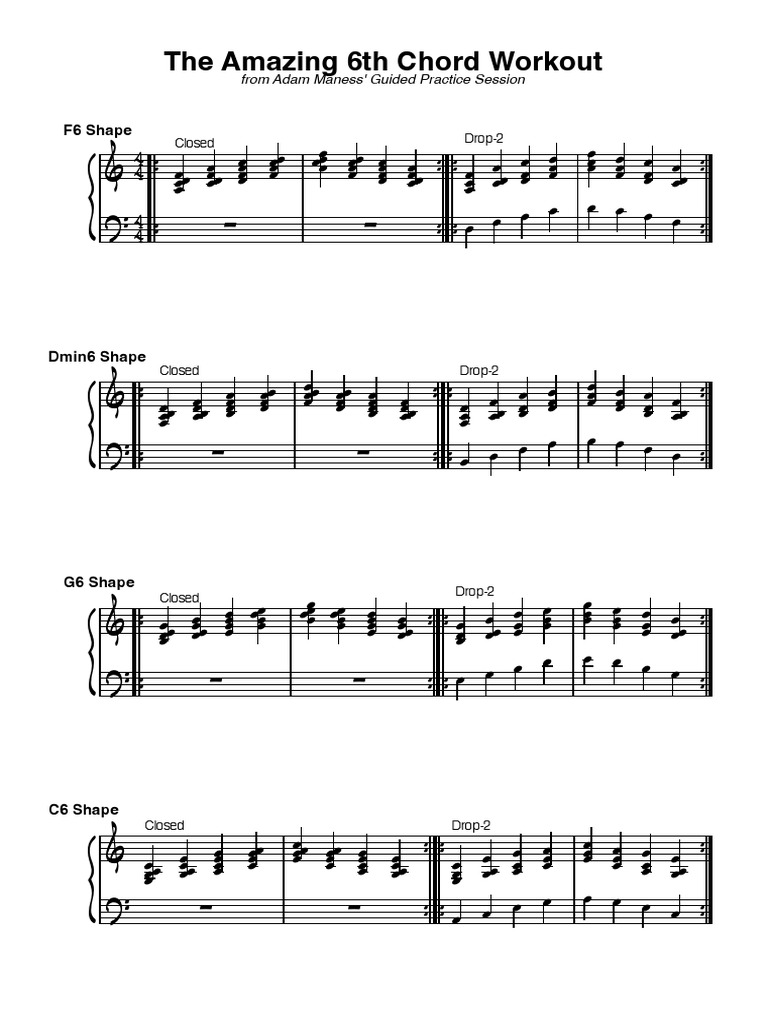 The Amazing 6th Chord Workout From Adam Maness' Guided Practice Session ...