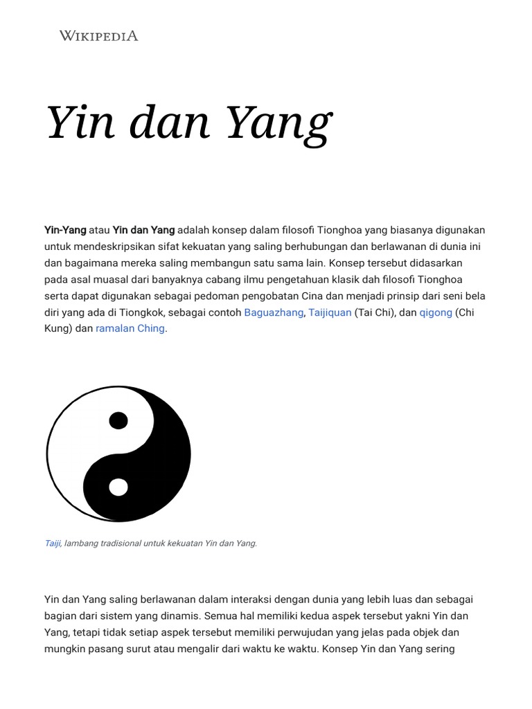 Konsep Yin-Yang dalam Filosofi Tionghoa | PDF