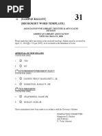 Sample Church Election Ballot | PDF