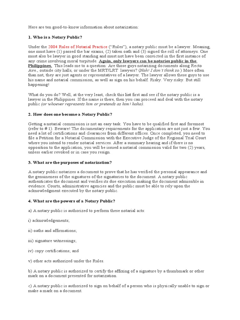 Notarization Philippines | PDF | Notary Public | Identity Document