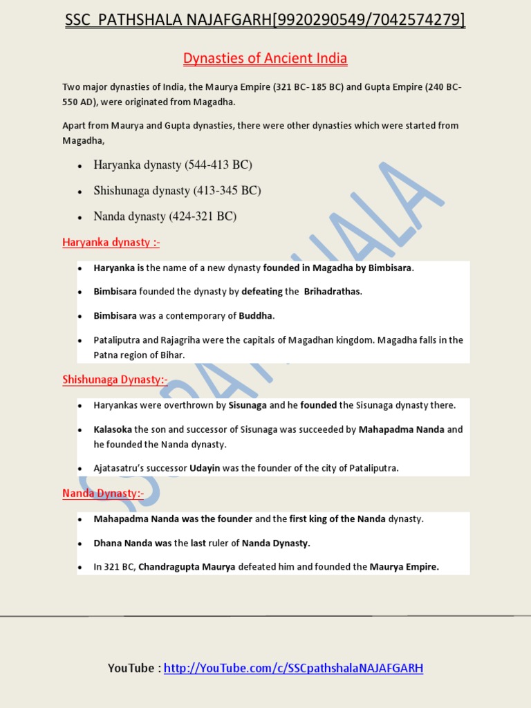 Dynasties of Ancient India | PDF | Ashoka | Ancient India