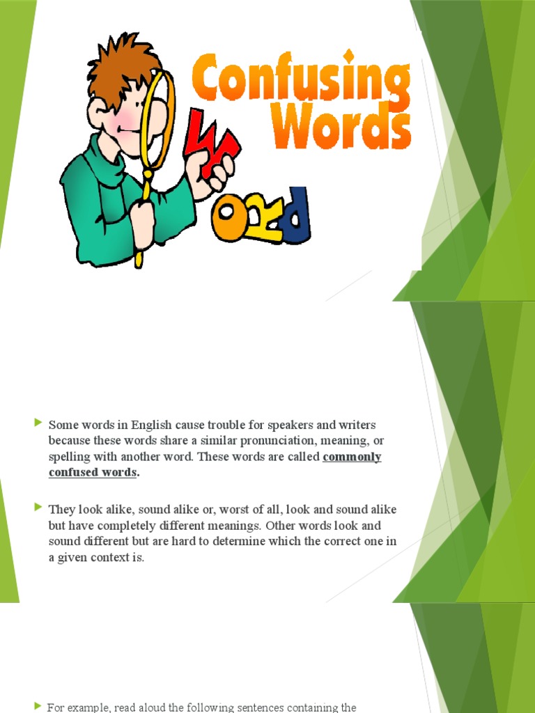 UNIT 6 Confusing Words 23536 | PDF | Linguistics | Linguistic Morphology