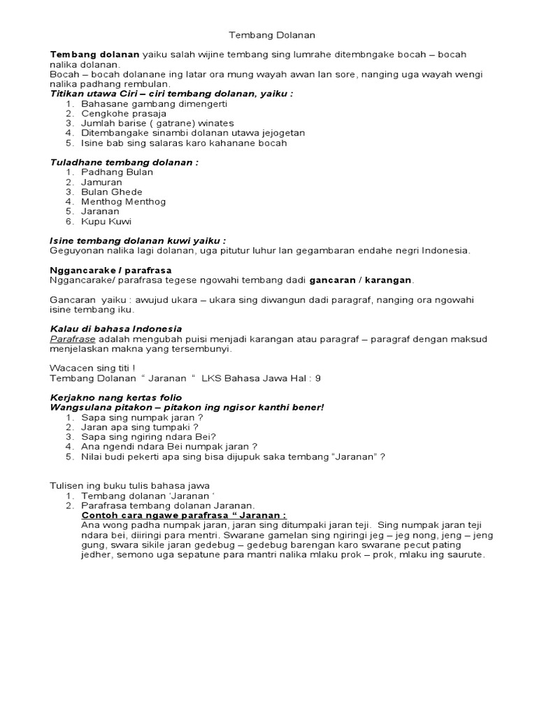 Tembang Dolanan | PDF