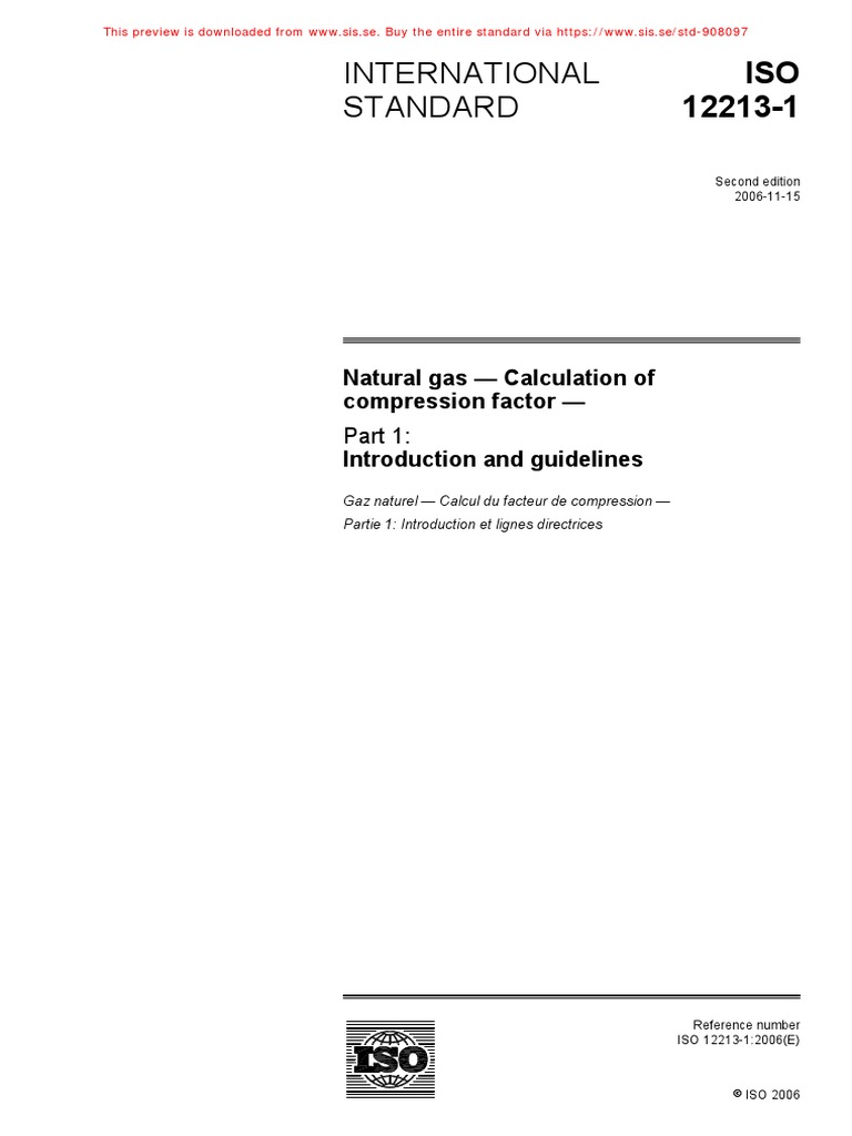 ISO 12213-3 Part 1 - Introduction and Guidelines | PDF | Gases | Mole ...