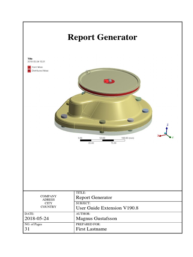 Report Generator: Report Generator User Guide Extension V190.8 2018-05 ...
