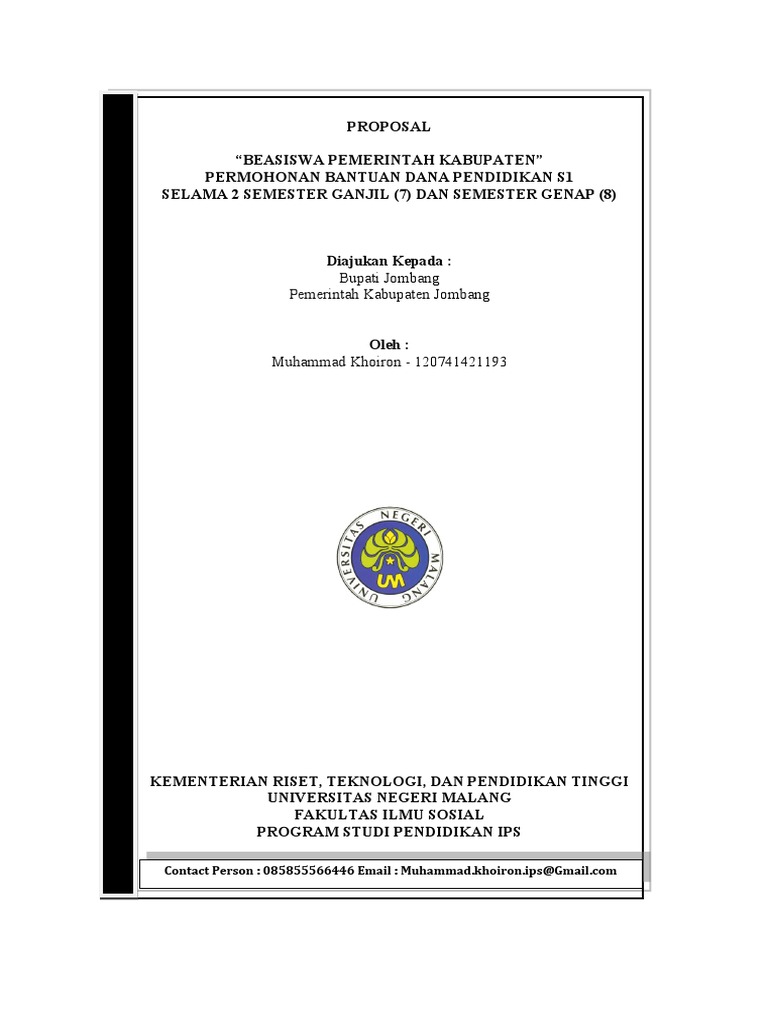 Proposal Beasiswa Pemkab | PDF