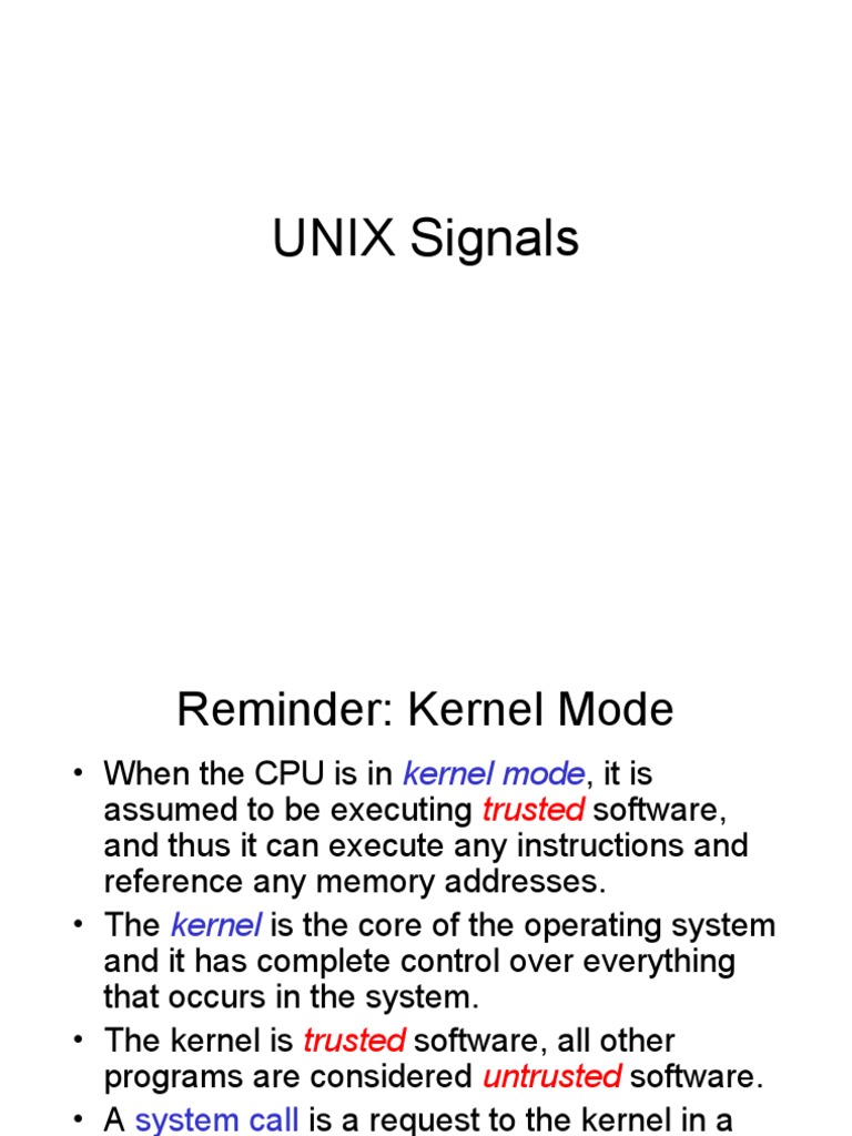 Unix Signals Pdf Operating System Process Computing 5847
