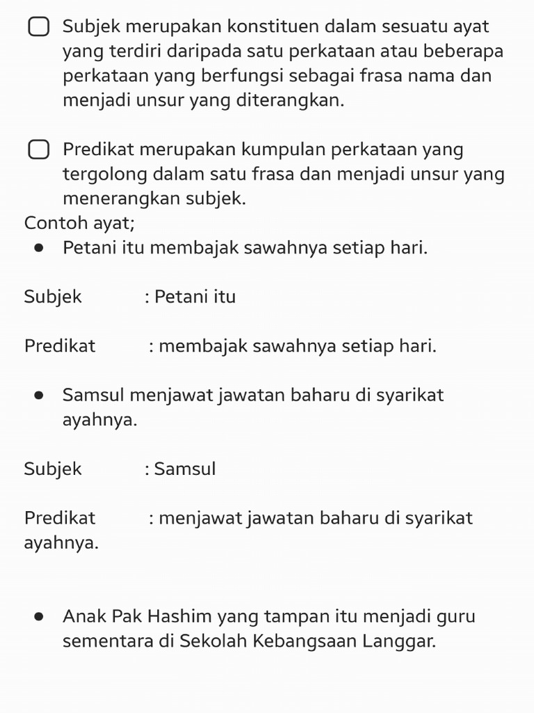 Subjek Dan Predikat | PDF