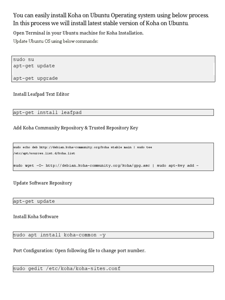 You Can Easily Install Koha On Ubuntu Operating System Using Below ...