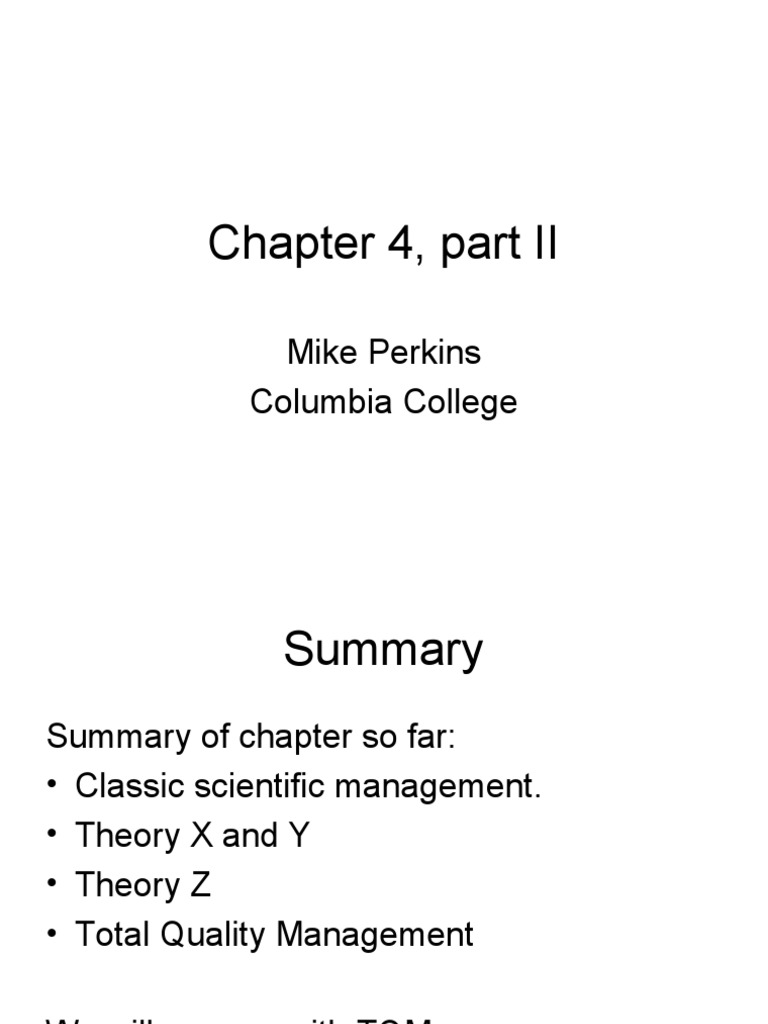 Chapter 4, Part II: Mike Perkins Columbia College | PDF | Innovation ...