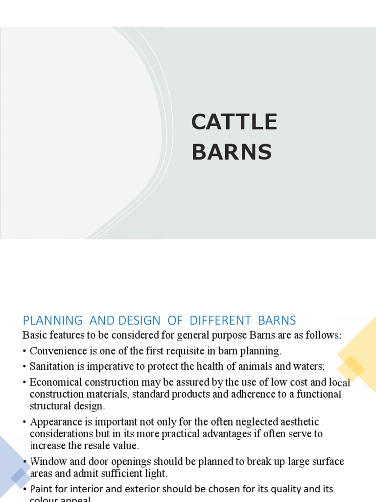 Cattle Barns | PDF | Dairy | Dairy Farming
