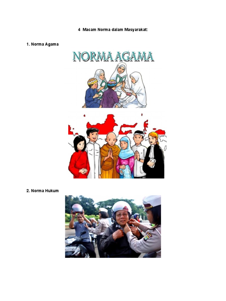 4 Macam Norma Dalam Masyarakat Gambar Aja | PDF